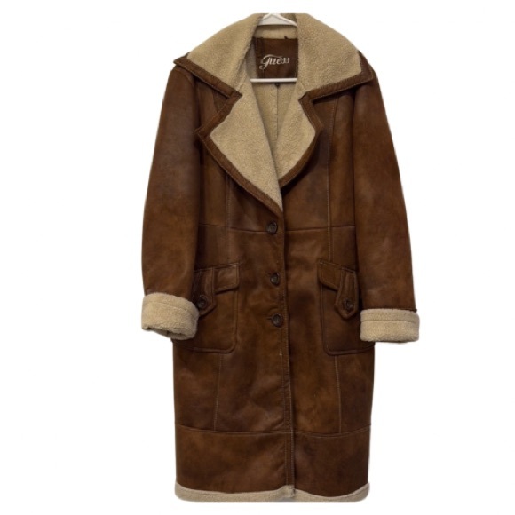Guess | Jackets & Coats | Womens Vintage Guess Brown Faux Suede And ...